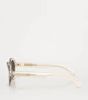 Moncler Acetate Me6003 Round Frame Sunglasses - White