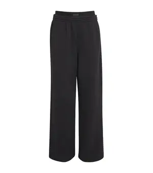 SKIMS Cotton-blend Double-waistband Sweatpants - Black