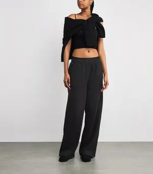 SKIMS Cotton-blend Double-waistband Sweatpants - Black