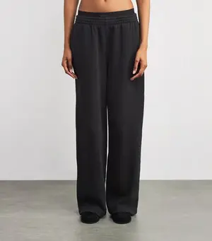 SKIMS Cotton-blend Double-waistband Sweatpants - Black