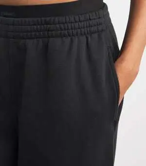 SKIMS Cotton-blend Double-waistband Sweatpants - Black