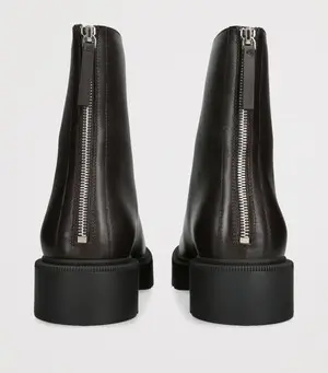 THE ROW Nobilis Fast Leather Ankle Boots