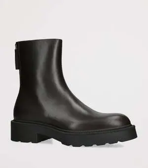 THE ROW Nobilis Fast Leather Ankle Boots