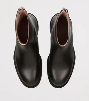THE ROW Nobilis Fast Leather Ankle Boots