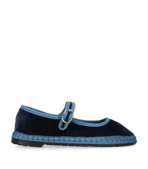 FLABELUS Velvet Montague Mary Janes - Navy