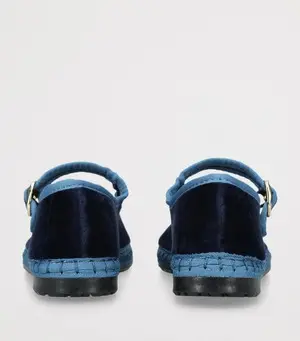 FLABELUS Velvet Montague Mary Janes - Navy