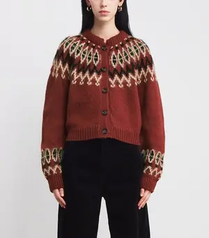 DÔEN Wool-blend Clarke Cardigan - Burgundy