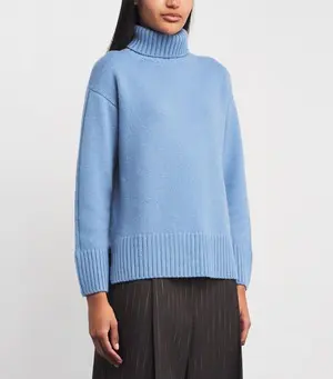 Harrods Cashmere Rollneck Sweater - Blue
