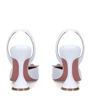 Amina Muaddi Leather Begum Slingback Pumps - White