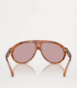 Moncler Acetate Aviator Sunglasses - Brown