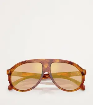 Moncler Acetate Aviator Sunglasses - Brown