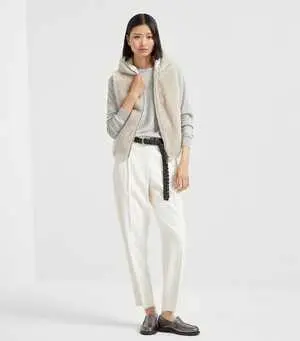 Brunello Cucinelli Cashmere Monili-trimmed Sweater - Grey