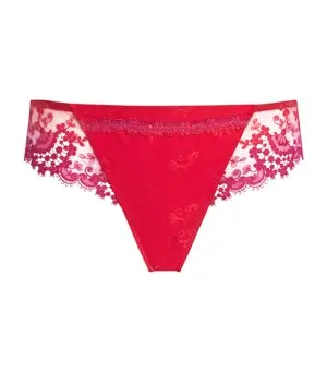 Simone Perele Lace Wish Tanga - Red