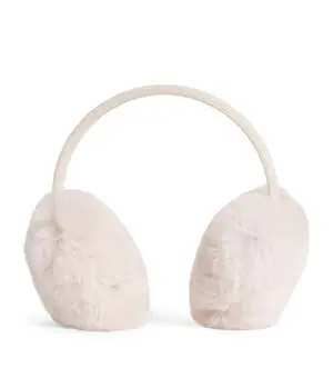 YVES SALOMON Rabbit Fur Ear Muffs - Pink