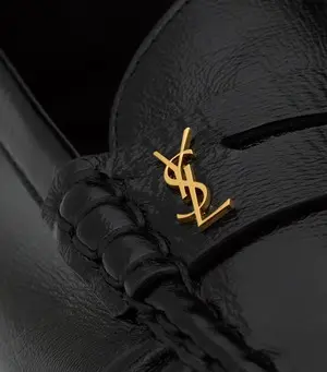 Saint Laurent Leather Loafers - Black
