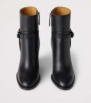 Ralph Lauren Leather Donnely Ankle Boots - Black
