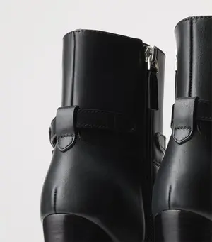 Ralph Lauren Leather Donnely Ankle Boots - Black