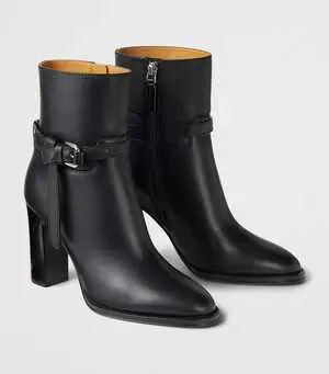 Ralph Lauren Leather Donnely Ankle Boots - Black