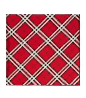 Burberry Silk Check Scarf - Red