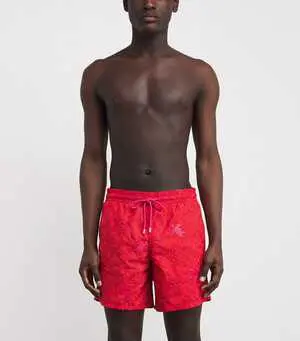 Vilebrequin Embroidered Turtle Mistral Swim Shorts - Red