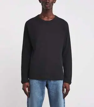 AGOLDE Cotton-blend Payson Waffle T-shirt - Black