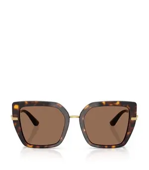 Dolce & Gabbana Acetate Butterfly Sunglasses - Brown