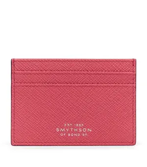 Smythson Panama Leather Card Holder - Pink