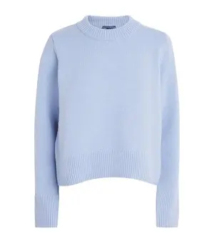 WITH NOTHING UNDERNEATH Wool Devon Sweater - Blue