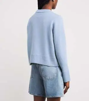 WITH NOTHING UNDERNEATH Wool Devon Sweater - Blue