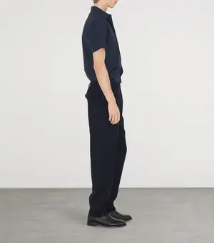 Burberry Stretch-cotton Short-sleeve Shirt - Navy