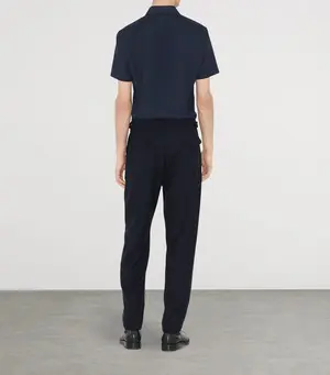 Burberry Stretch-cotton Short-sleeve Shirt - Navy