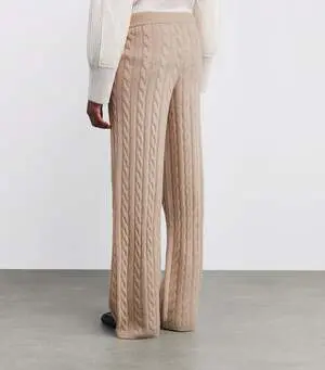 Soft Goat Cashmere Cable-knit Sweatpants - Ivory