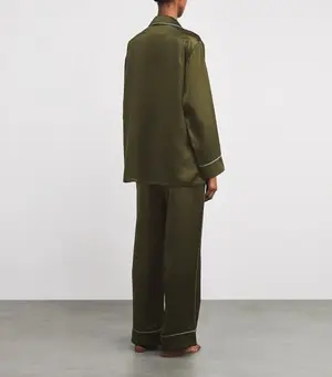 Olivia Von Halle Silk Yves Pyjama Set - Green