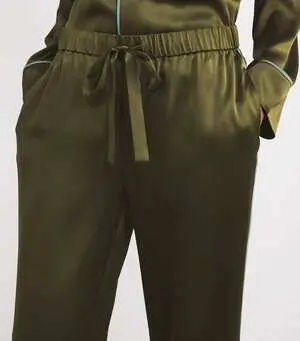Olivia Von Halle Silk Yves Pyjama Set - Green