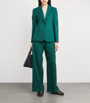 Max Mara Virgin Wool Single-breasted Blazer - Green