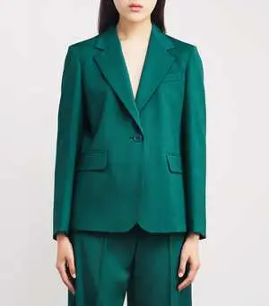 Max Mara Virgin Wool Single-breasted Blazer - Green