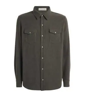GOD'S TRUE CASHMERE Cashmere Press-stud Overshirt - Green