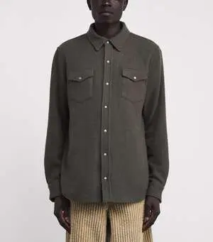 GOD'S TRUE CASHMERE Cashmere Press-stud Overshirt - Green