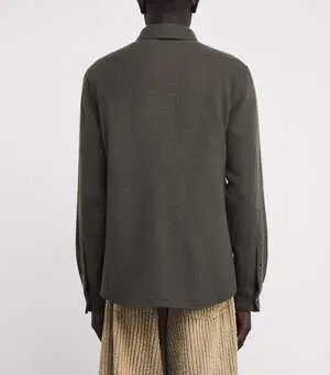 GOD'S TRUE CASHMERE Cashmere Press-stud Overshirt - Green