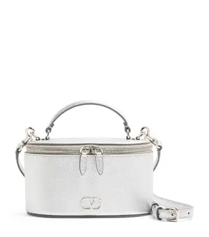 Valentino Garavani Mini Leather Vanity Case Top-handle Bag - Metallic