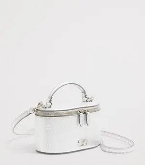 Valentino Garavani Mini Leather Vanity Case Top-handle Bag - Metallic