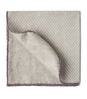 Brunello Cucinelli Silk Chevron Pocket Square