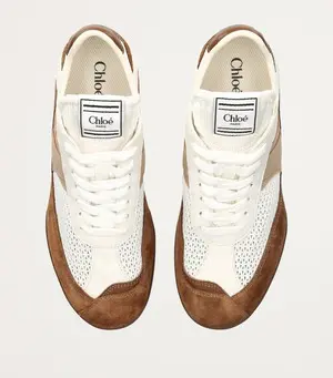 Chloé Leather Kick Sneakers - Brown