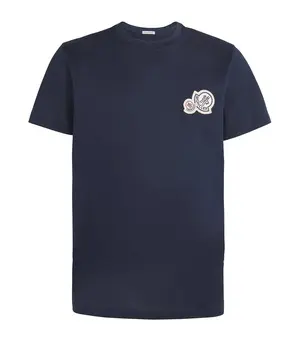 Moncler Cotton Double Logo T-shirt - Blue