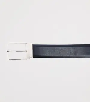Santoni Leather Belt - Navy