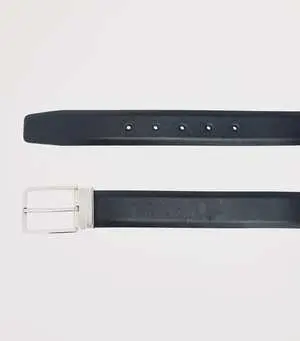 Santoni Leather Belt - Navy