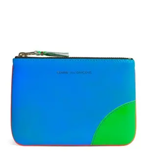 Comme Des Garçons Small Leather Super Fluo Pouch - Green