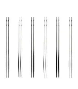 BUGATTI Set Of 6 Stainless Steel Natura Chopsticks - Metallic