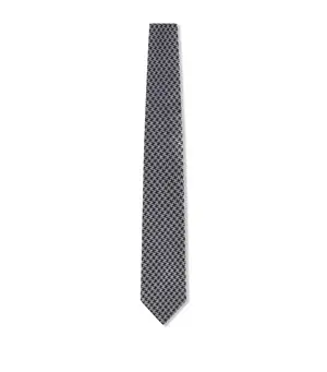 TOM FORD Silk Pied De Poule Neck Tie - Grey