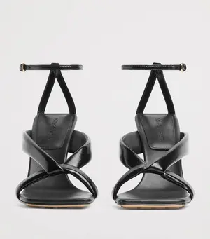 Bottega Veneta Calfskin Riva Heeled Sandals 90 - Black